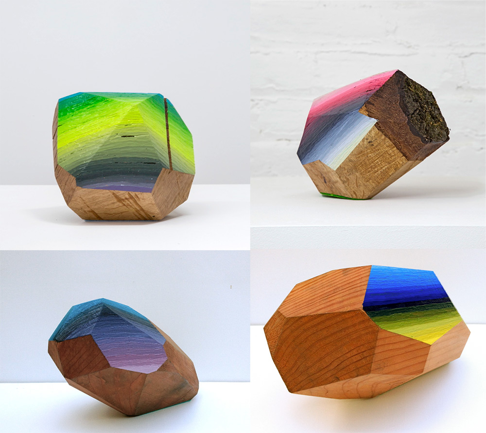 Colorful Painted Wooden Block Art by Victoria Wagner